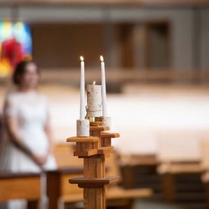 Personalized Birch Wood Unity Candle Set, Handmade Rustic Wedding ...