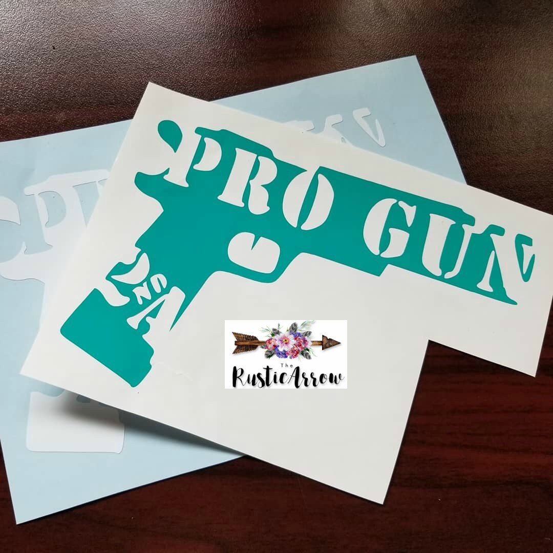 Pro Gun Vinyl Decal - Etsy