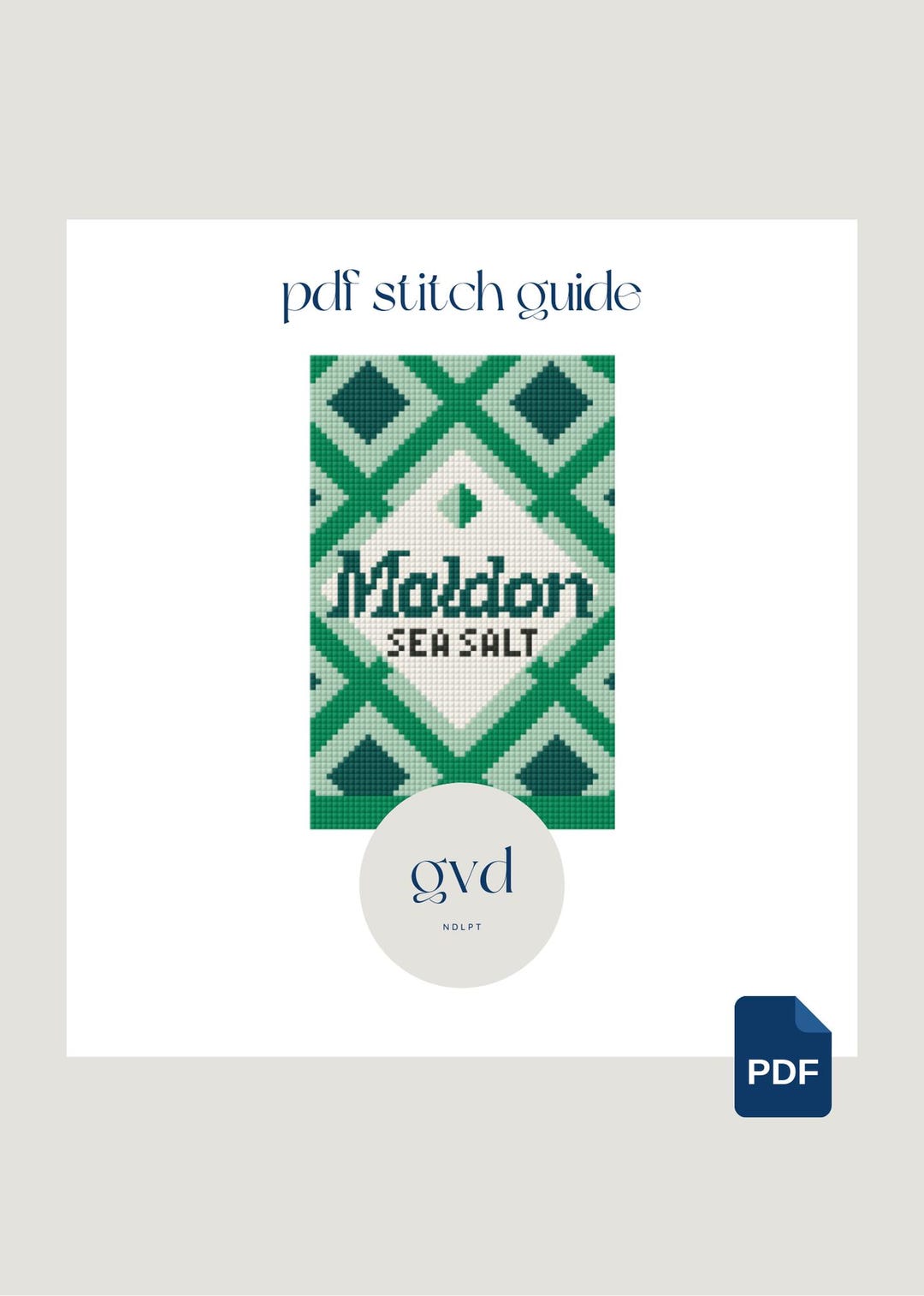 Maldon Sea Salt Needlepoint & Cross Stitch PDF Pattern / Design Guide ...