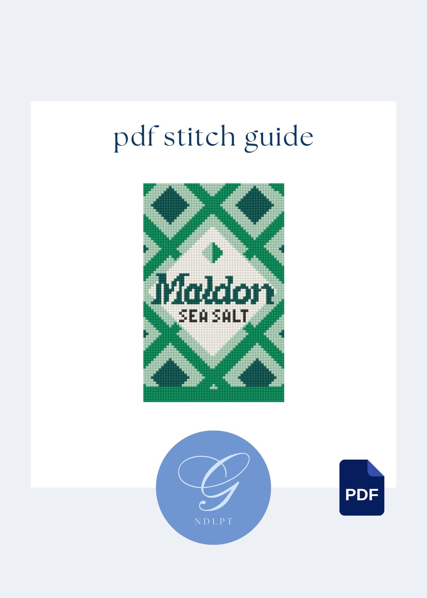 Maldon Sea Salt Needlepoint & Cross Stitch PDF Pattern / Design Guide ...