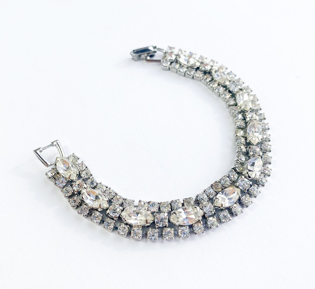 Weiss | 1950s Rhinestone Bracelet | 50s Narrow Rhinestone Bracelet ...