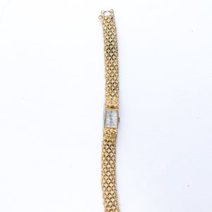 1950s Gold Rhinestone Ladies Watch | 50s Gold Serpentine Rhinestone ...