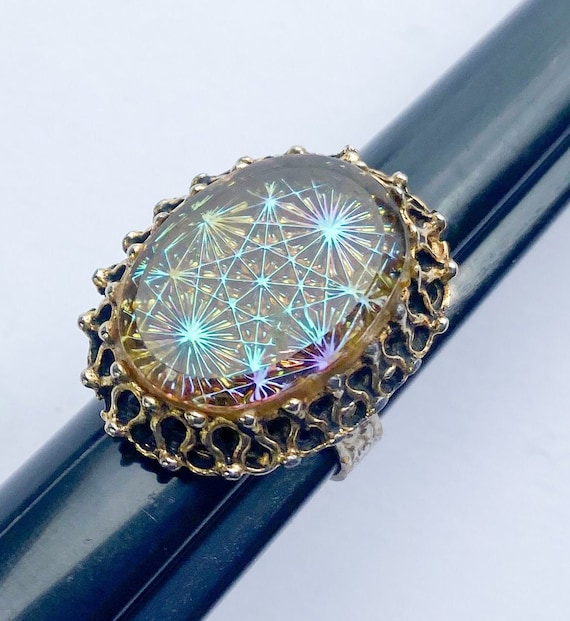 1950s blue iridescent statement - Gem