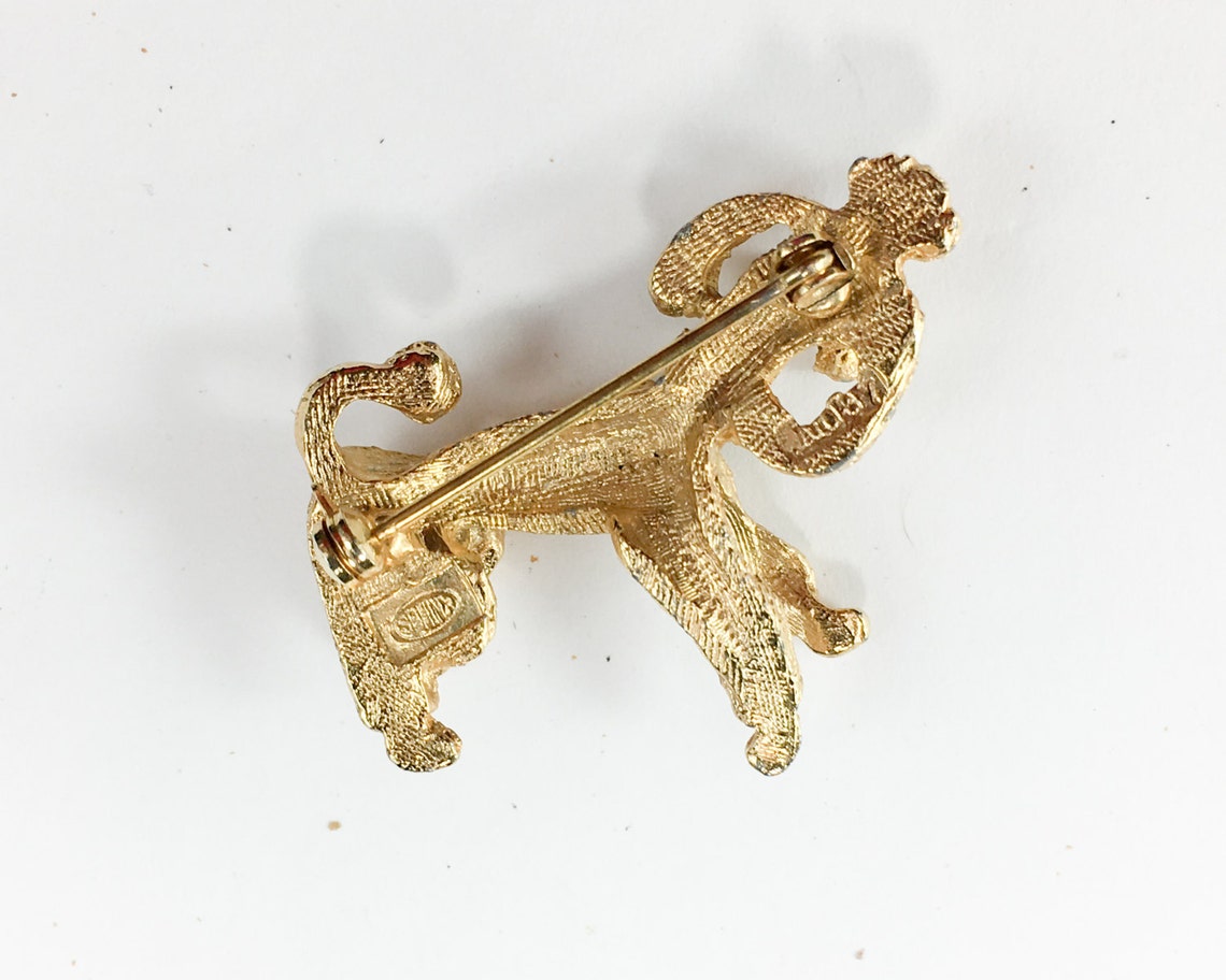 Weiss 1960s Gold Poodle Brooch 60s Poodle Dog Pin Poddle | Etsy