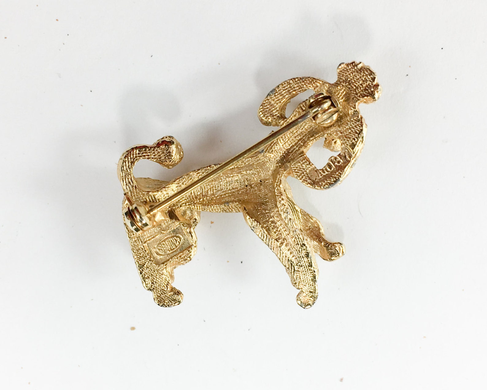 Weiss 1960s Gold Poodle Brooch 60s Poodle Dog Pin Poodle & Rhinestones ...