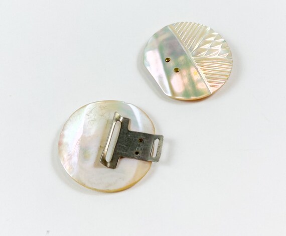 1940s Abalone Belt Buckles | 40s Abalone Shell Buckles - Gem