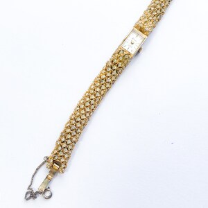 1950s Gold Rhinestone Ladies Watch | 50s Gold Serpentine Rhinestone ...