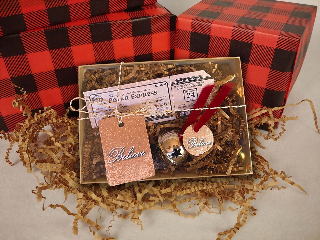 Polar Express Train Ticket Bookmark & Sleigh Bell Gift Set - Etsy