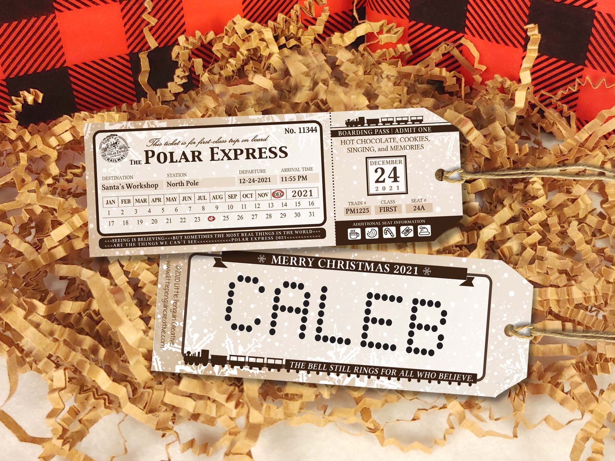 Polar Express Train Ticket Bookmark & Sleigh Bell Gift Set - Etsy