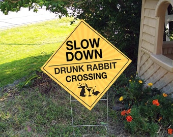 Rabbit Crossing Sign - Etsy