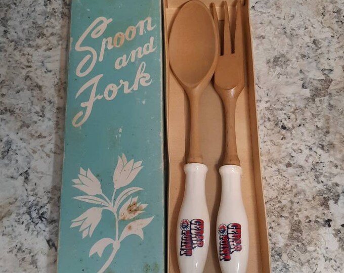 Vintage 70's Cedar Point Amusement Park Spoon & Fork Set - Etsy