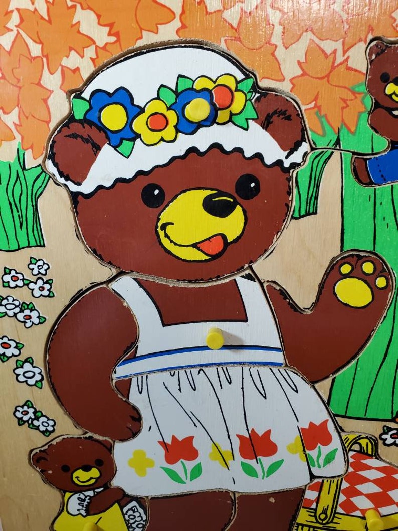 Vintage 1979 Fisher Price Bear & Cubs Puzzle - Etsy