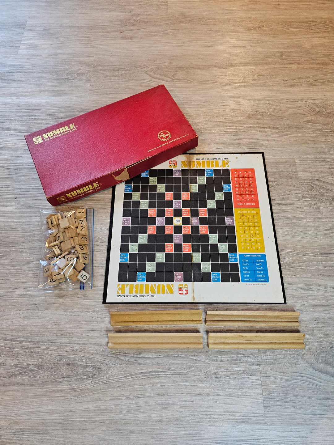 Vintage 1968 Numble the Cross Number Board Game 100% Complete - Etsy