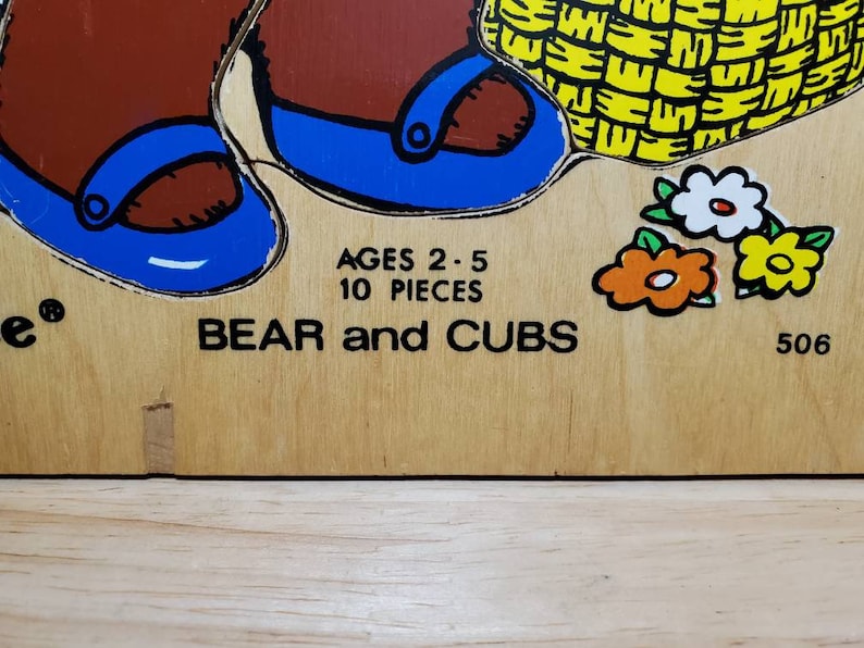 Vintage 1979 Fisher Price Bear & Cubs Puzzle - Etsy