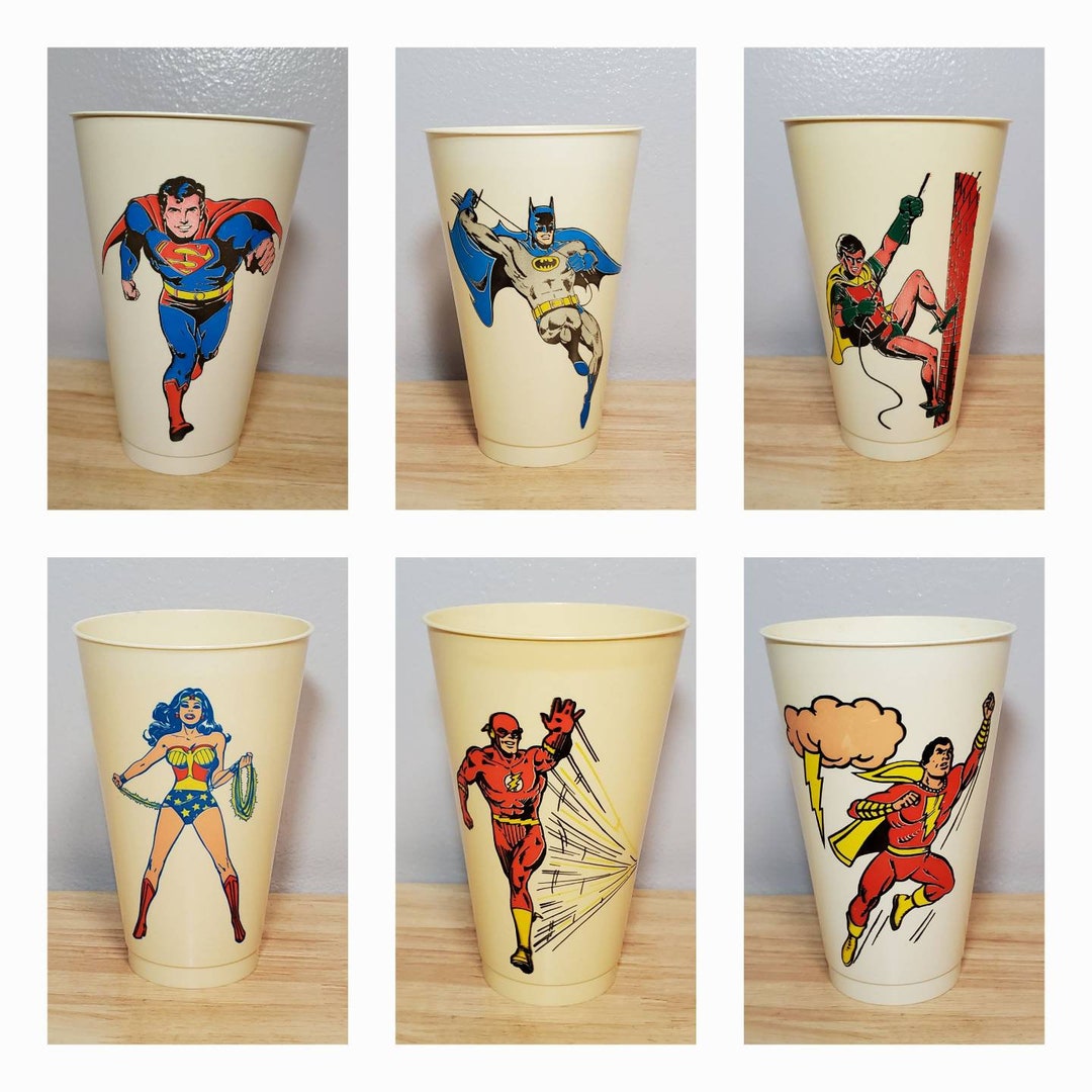 Vintage 70's DC Comics Superhero Collectible Plastic Cups - Etsy