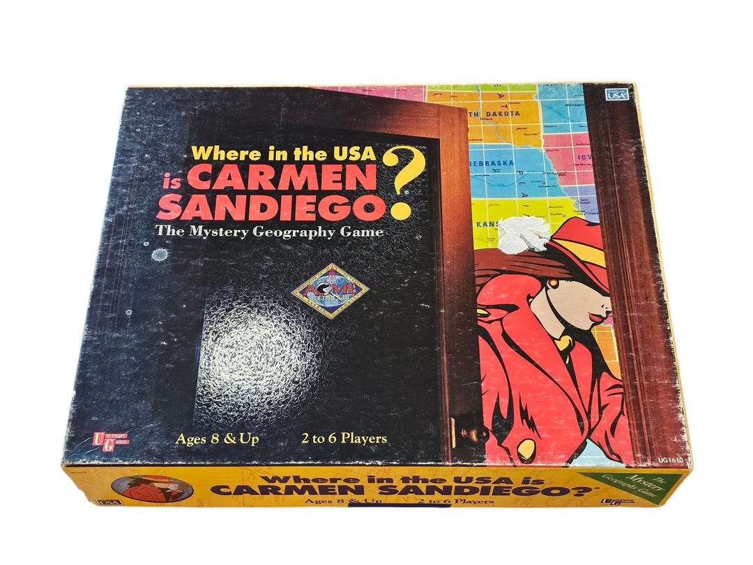Vintage 1993 Where in the USA is Carmen Sandiego Mystery Geography Game ...