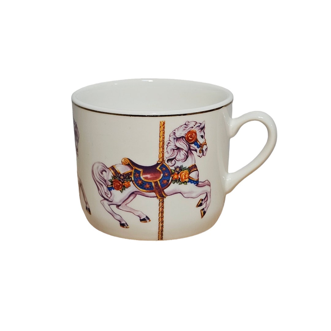 Vintage Teleflora Carousel Horse Coffee Mug - Etsy