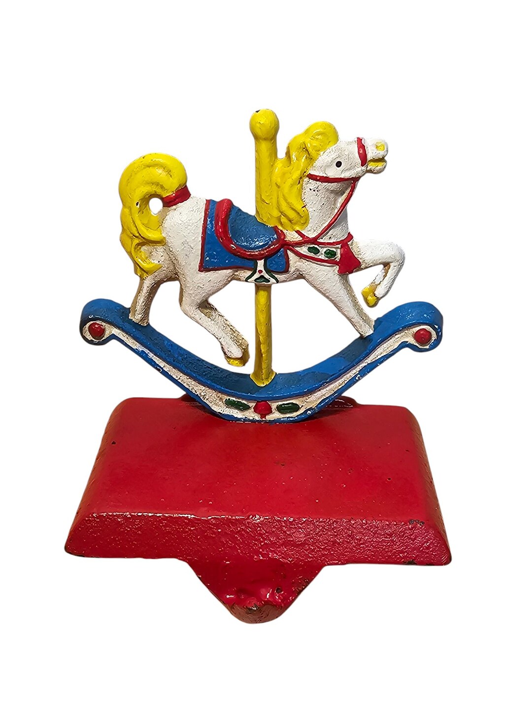 Vintage 80's Cast Iron Carousel Rocking Horse Stocking Hanger - Etsy