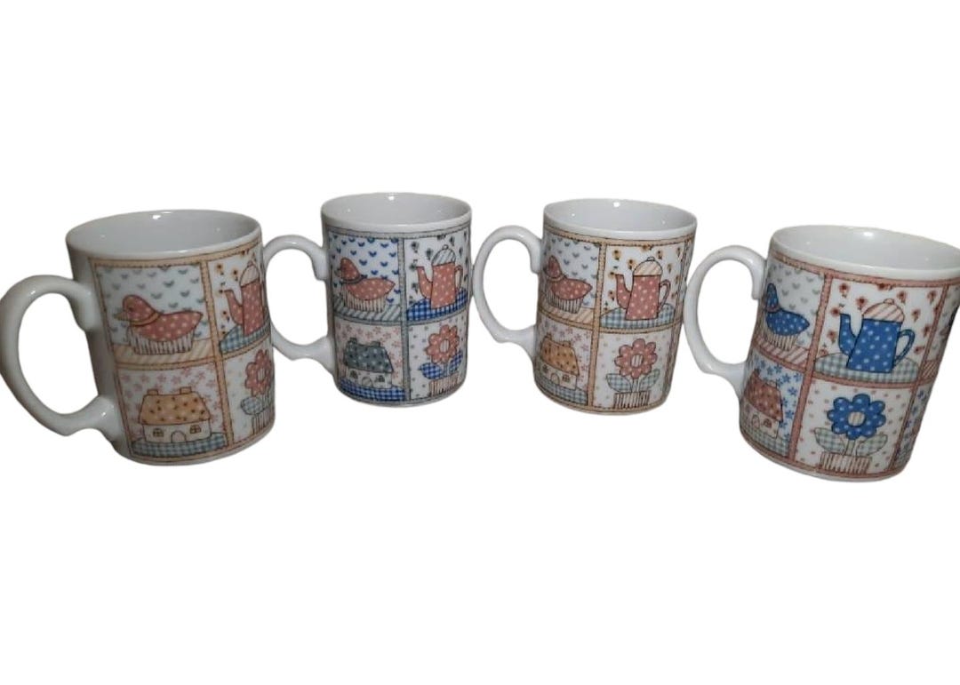 Vintage Farmhouse Country Cottagecore Coffee Mugs Set of 4 - Etsy