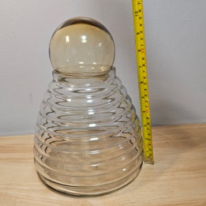 Vintage Glass Clear Beehive Cookie Jar - Etsy