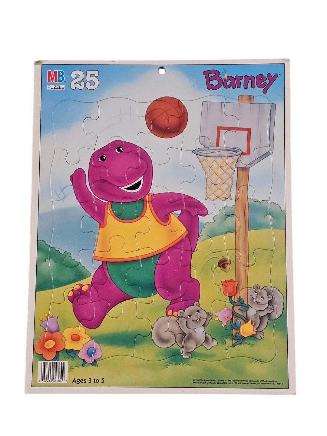 Vintage 1993 Milton Bradley Barney 25 Piece Frame Tray Puzzle - Etsy
