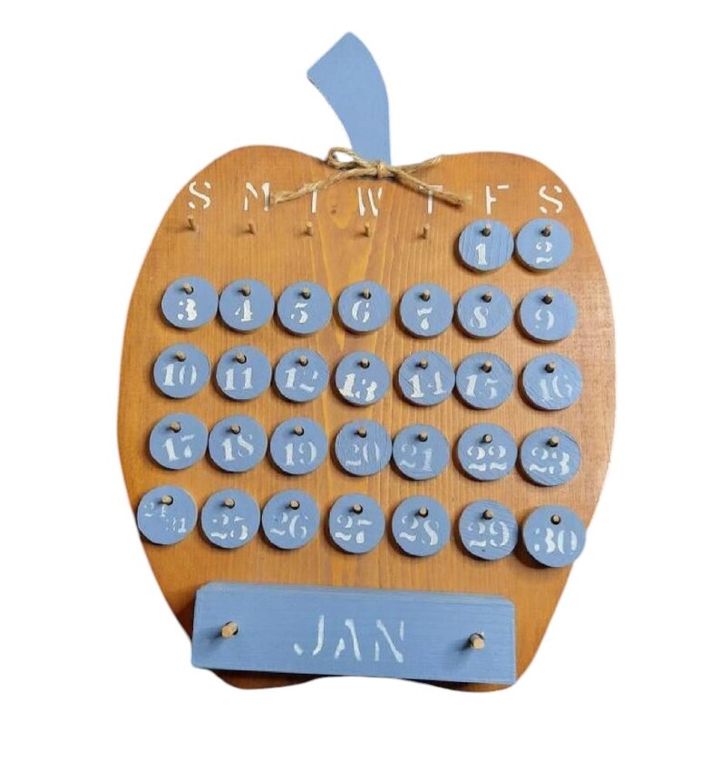 Vintage Wooden Perpetual Apple Calendar - Etsy