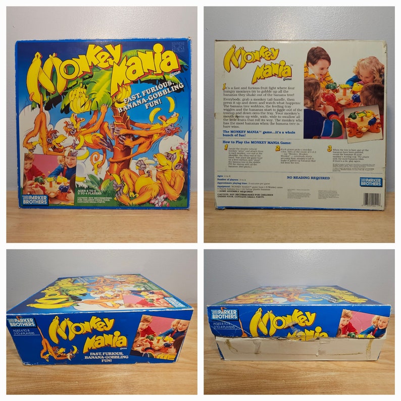Vintage 1990 Parker Brothers Monkey Mania Game 99% Complete - Etsy
