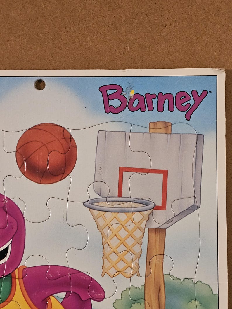 Vintage 1993 Milton Bradley Barney 25 Piece Frame Tray Puzzle - Etsy