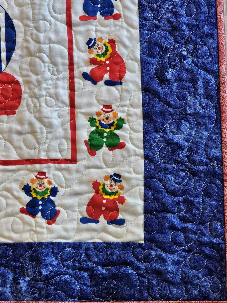 Vintage Handmade Clown Quilted Baby Blanket - Etsy
