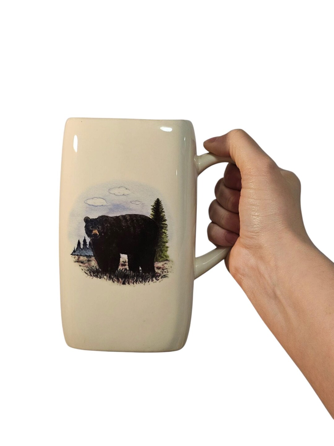 Vintage New Debco Wildlife Black Bear Nature Scene XL Square 6.5 ...