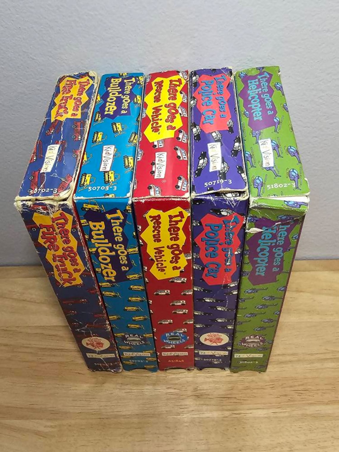 Vintage 90's Kid Vision Real Wheels There Goes A... VHS Tape Lot of 5 ...