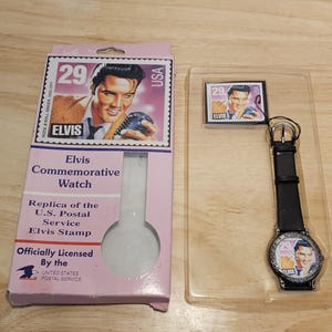 Vintage 1993 Elvis Presley USPS Commemorative Stamp Wrist Watch New in ...