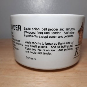 Vintage Key West Conch Chowder Recipe Soup Bowl Mug - Etsy