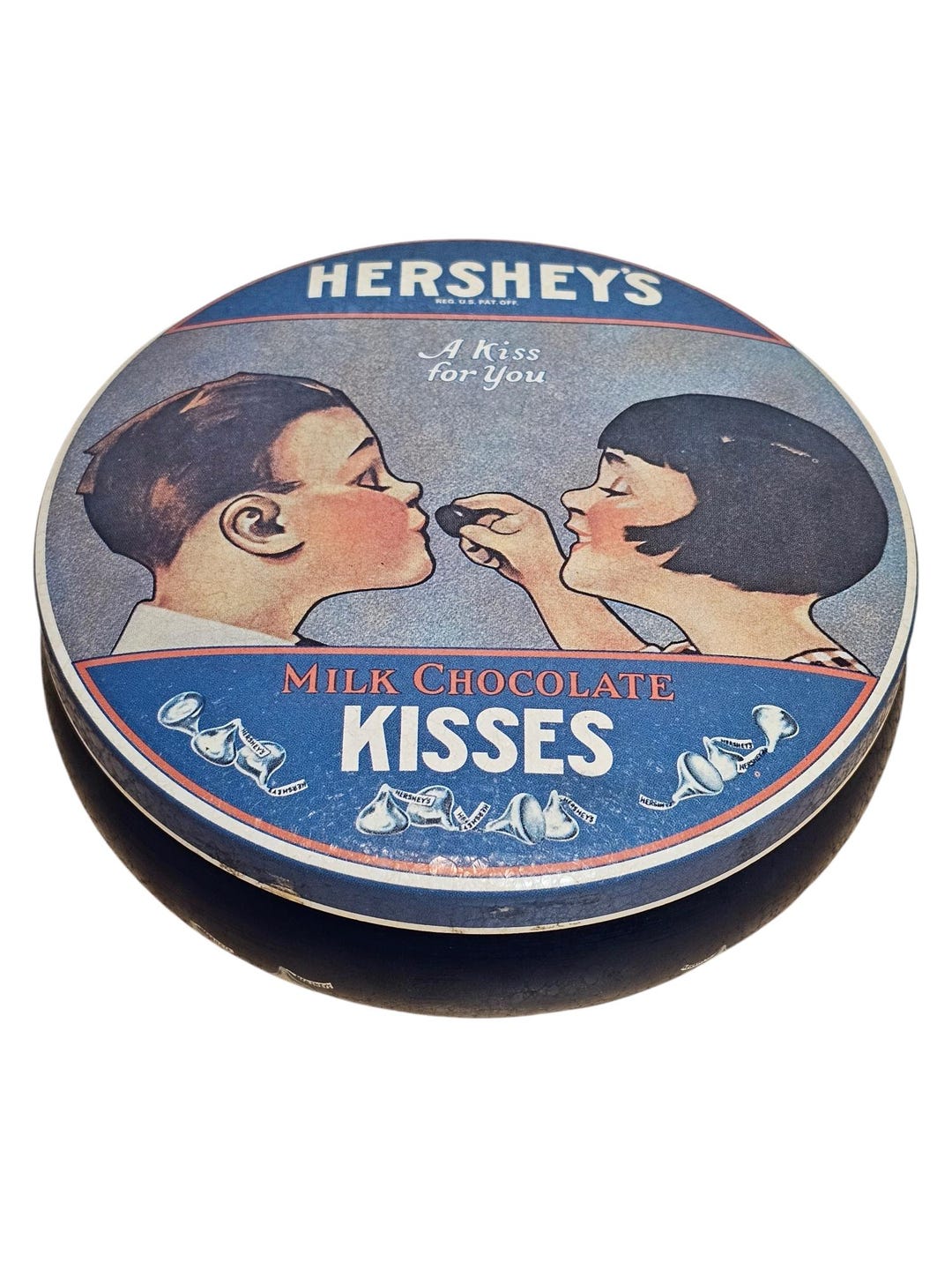 Vintage 1982 Hershey's Milk Chocolate Kisses Round 5" Tin - Etsy