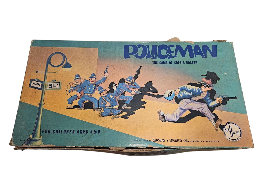 Vintage 1957 Policeman the Game of Cops & Robbers Board Game - Etsy