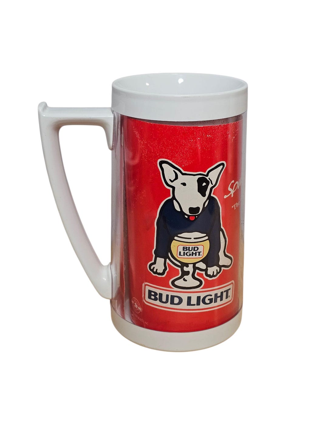 Vintage 1986 Bud Light Spuds Mackenzie Insulated Thermoserv Beer Stein ...