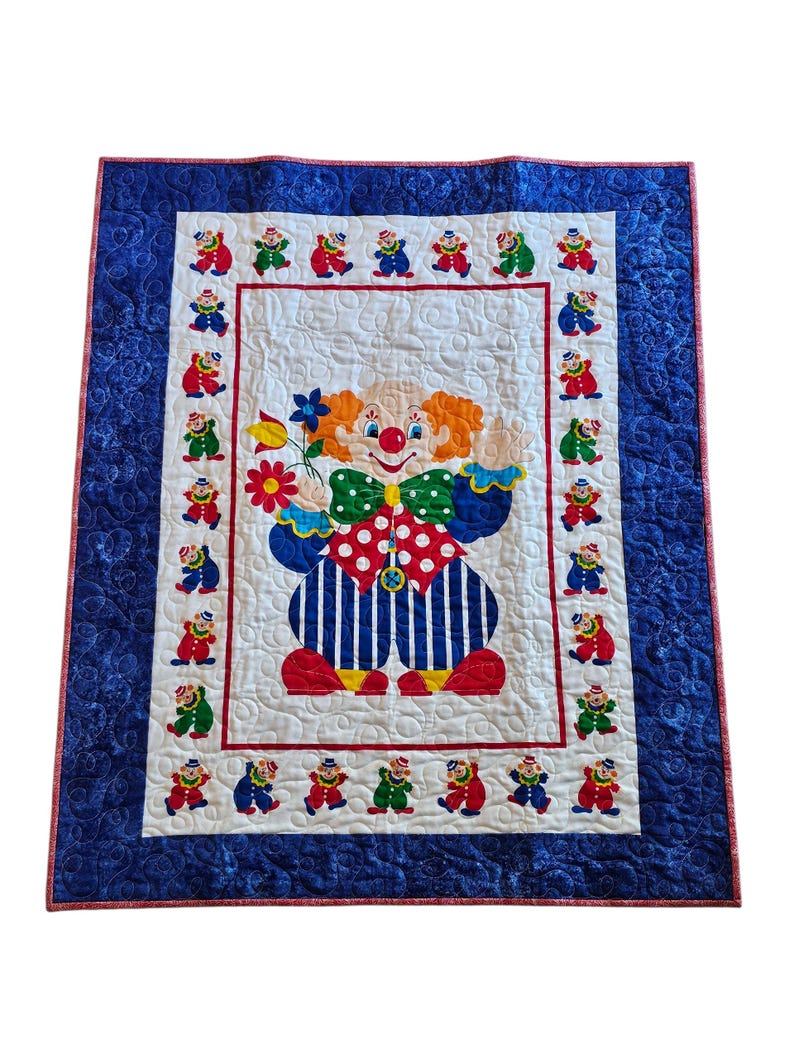 Vintage Handmade Clown Quilted Baby Blanket - Etsy
