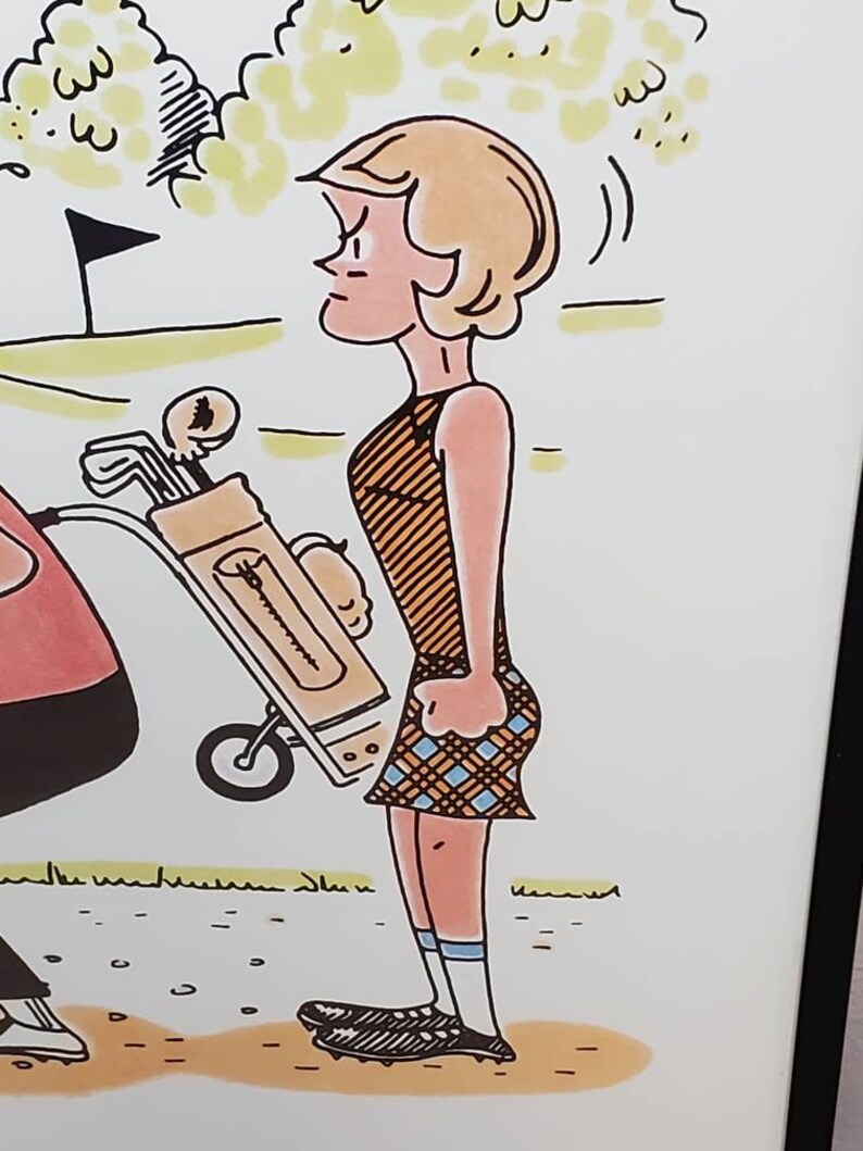 Vintage 1974 Bill Davey Cartoon Art Framed - Etsy