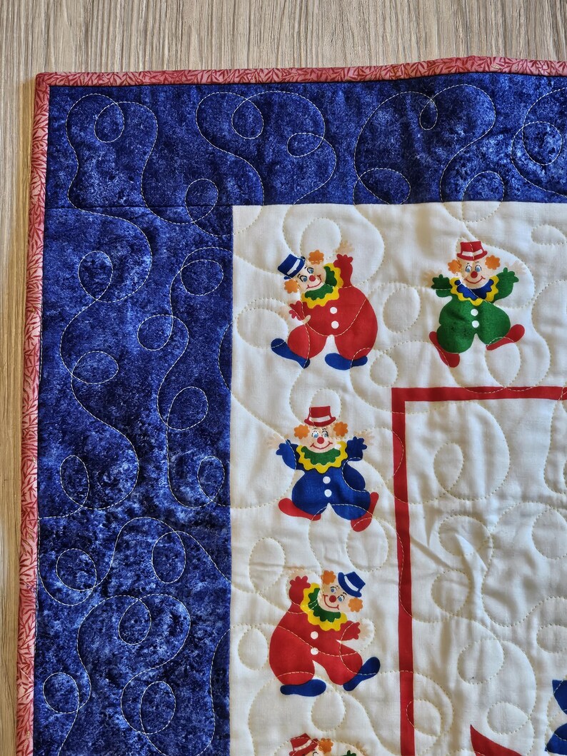 Vintage Handmade Clown Quilted Baby Blanket - Etsy