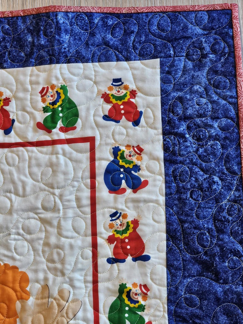 Vintage Handmade Clown Quilted Baby Blanket - Etsy