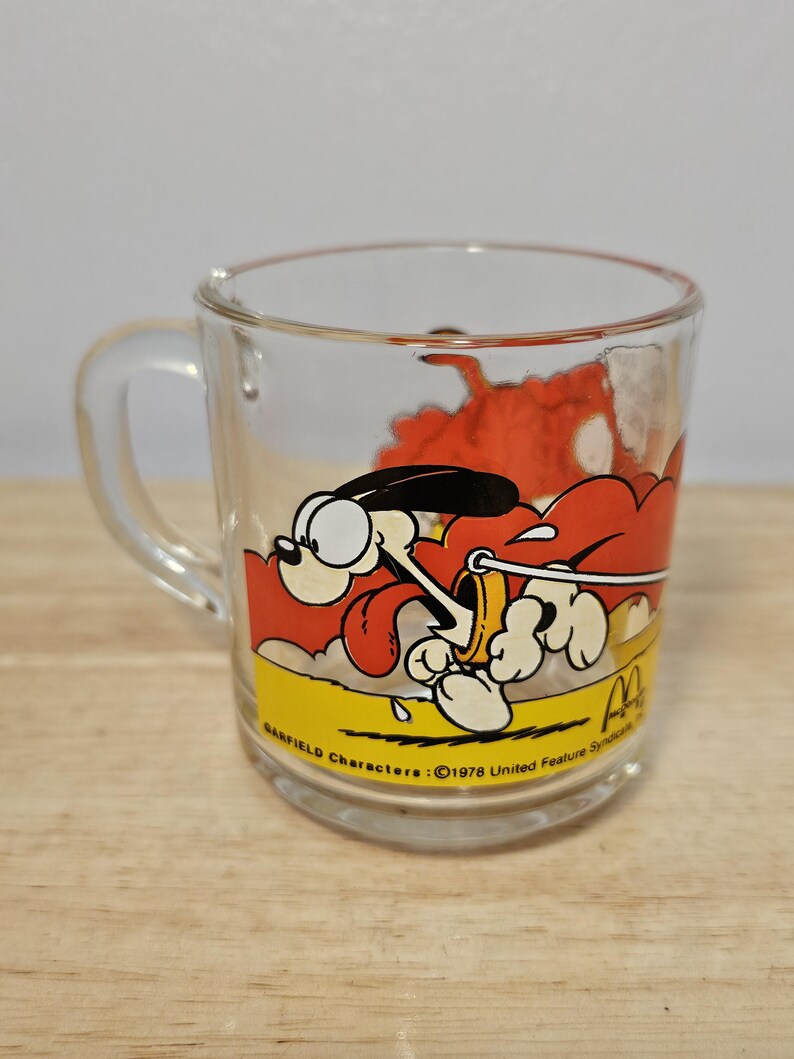 Vintage 1987 Anchor Hocking Mcdonald's Garfield Glass Coffee Mug - Etsy