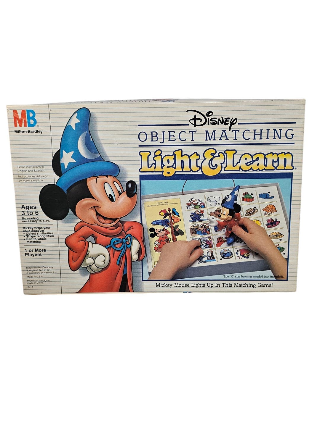 Vintage Milton Bradley Disney Mickey Mouse Object Matching Light ...