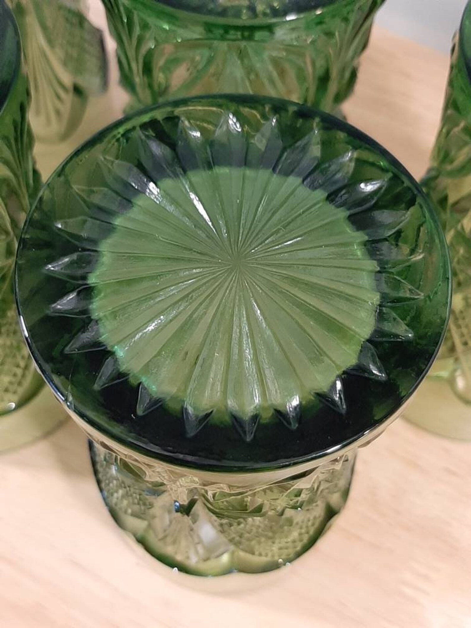Vintage Green Glass Tumblers - Etsy