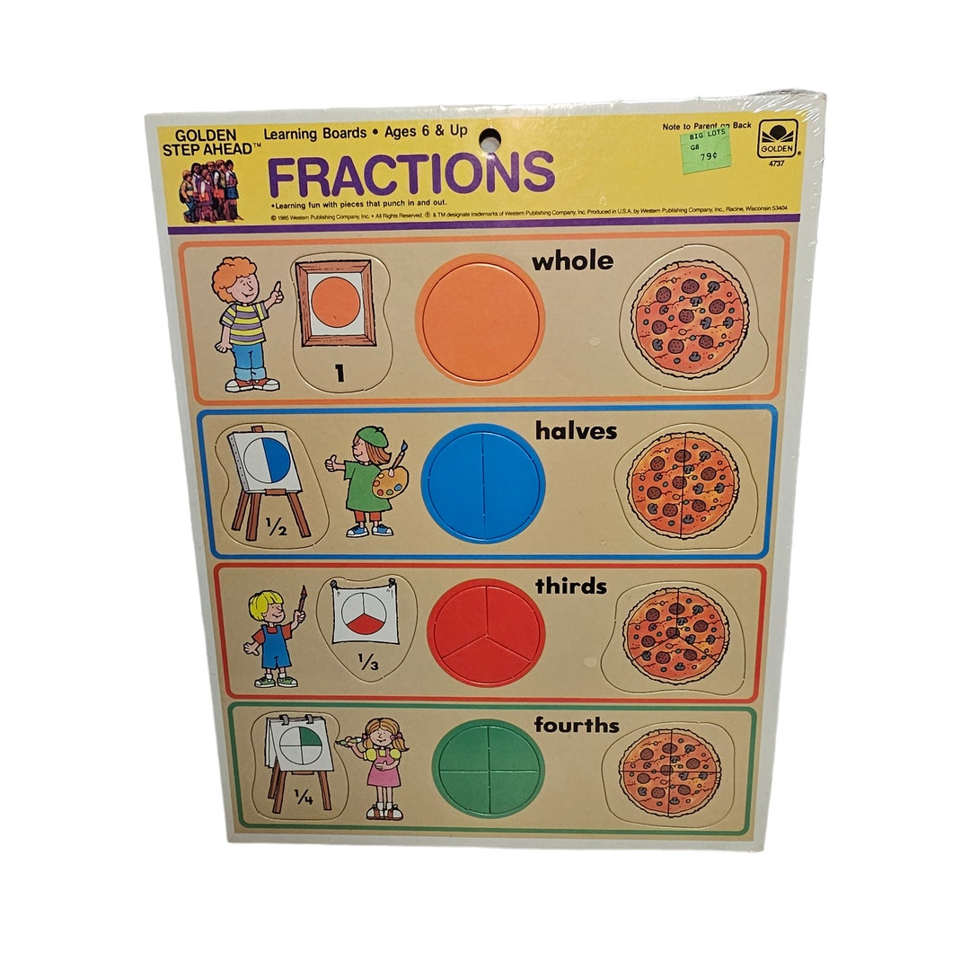 Vintage 1985 Golden Step Ahead Fractions Learning Boards Puzzle - Etsy