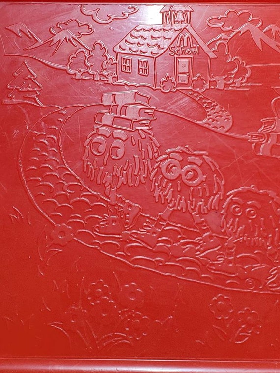 Vintage 1988 McDonald's Red Plastic Pencil Case - Gem