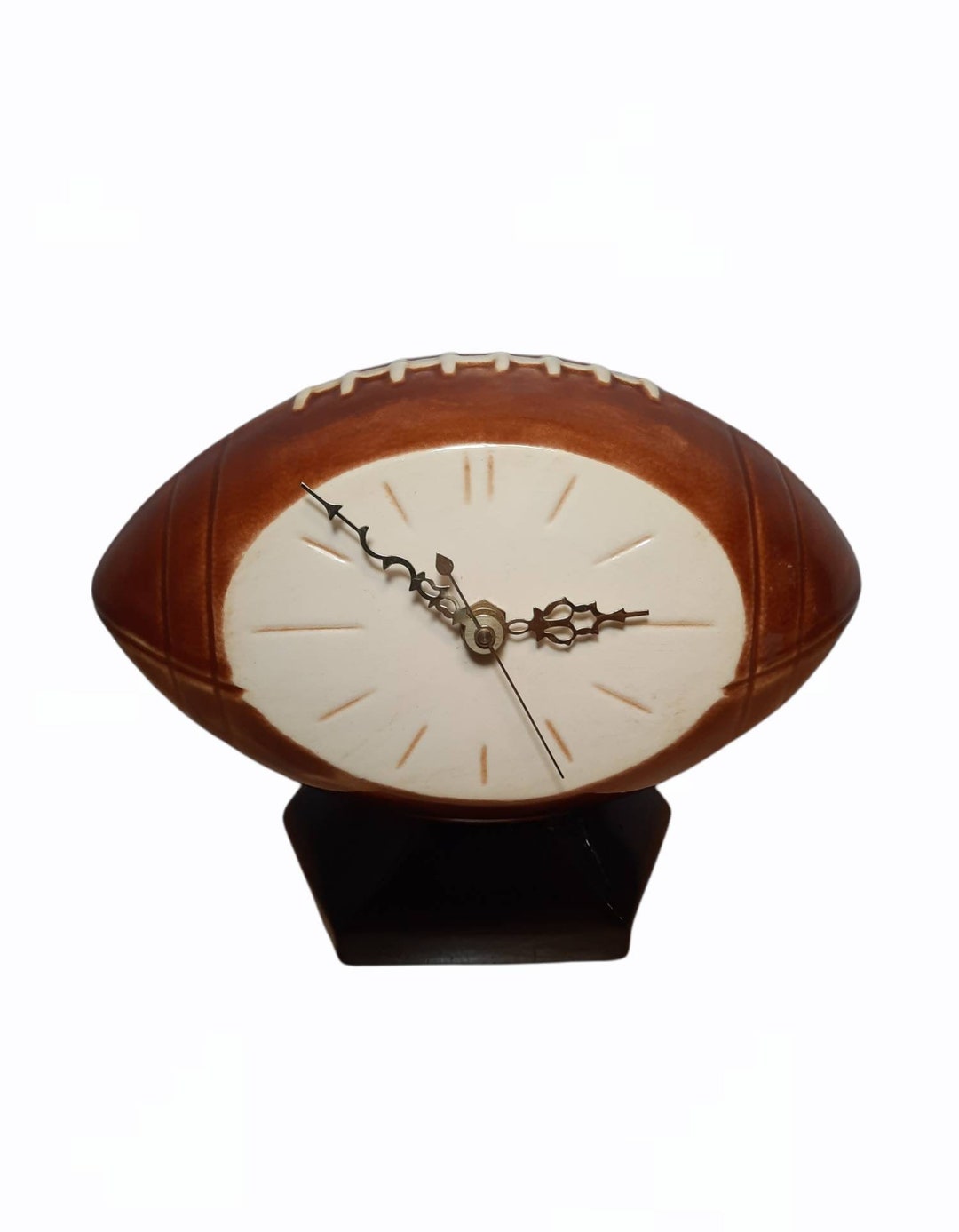 Vintage Football Shaped Ceramic Table Clock - Etsy