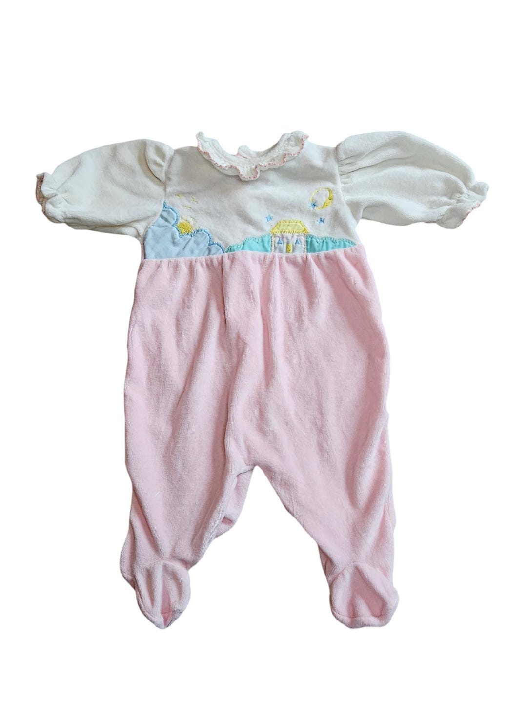 Vintage 80's Schwab Little Me Baby Girl Newborn Footed One Piece Outfit ...