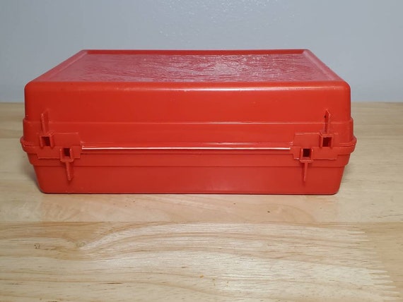 Vintage 1988 McDonald's Red Plastic Pencil Case - Gem