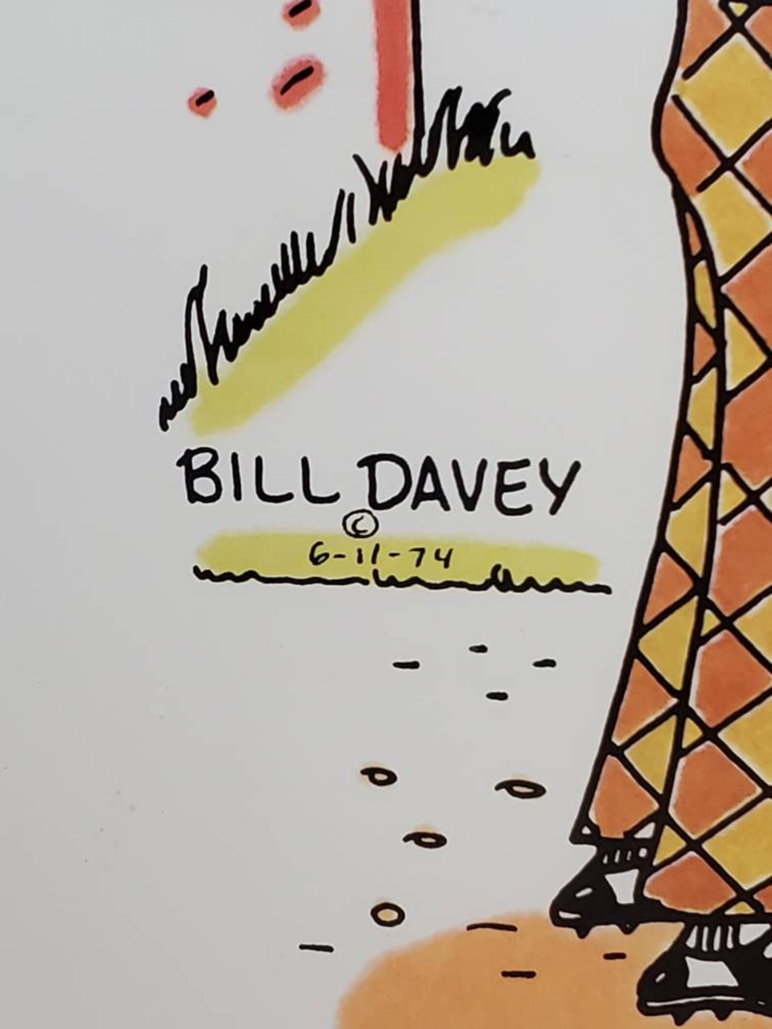 Vintage 1974 Bill Davey Cartoon Art Framed - Etsy