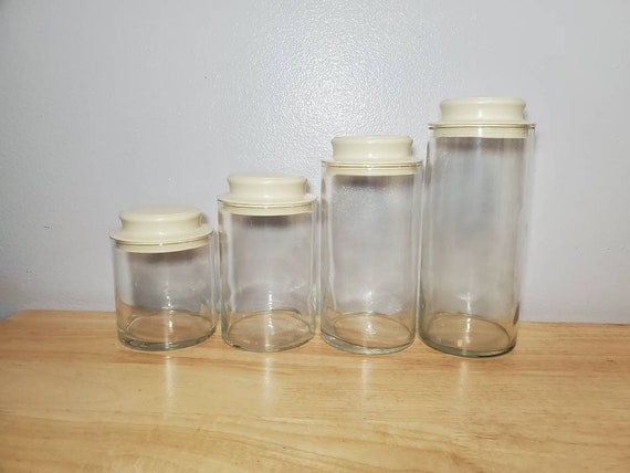 Vintage Federal Glass Canister Set - Etsy